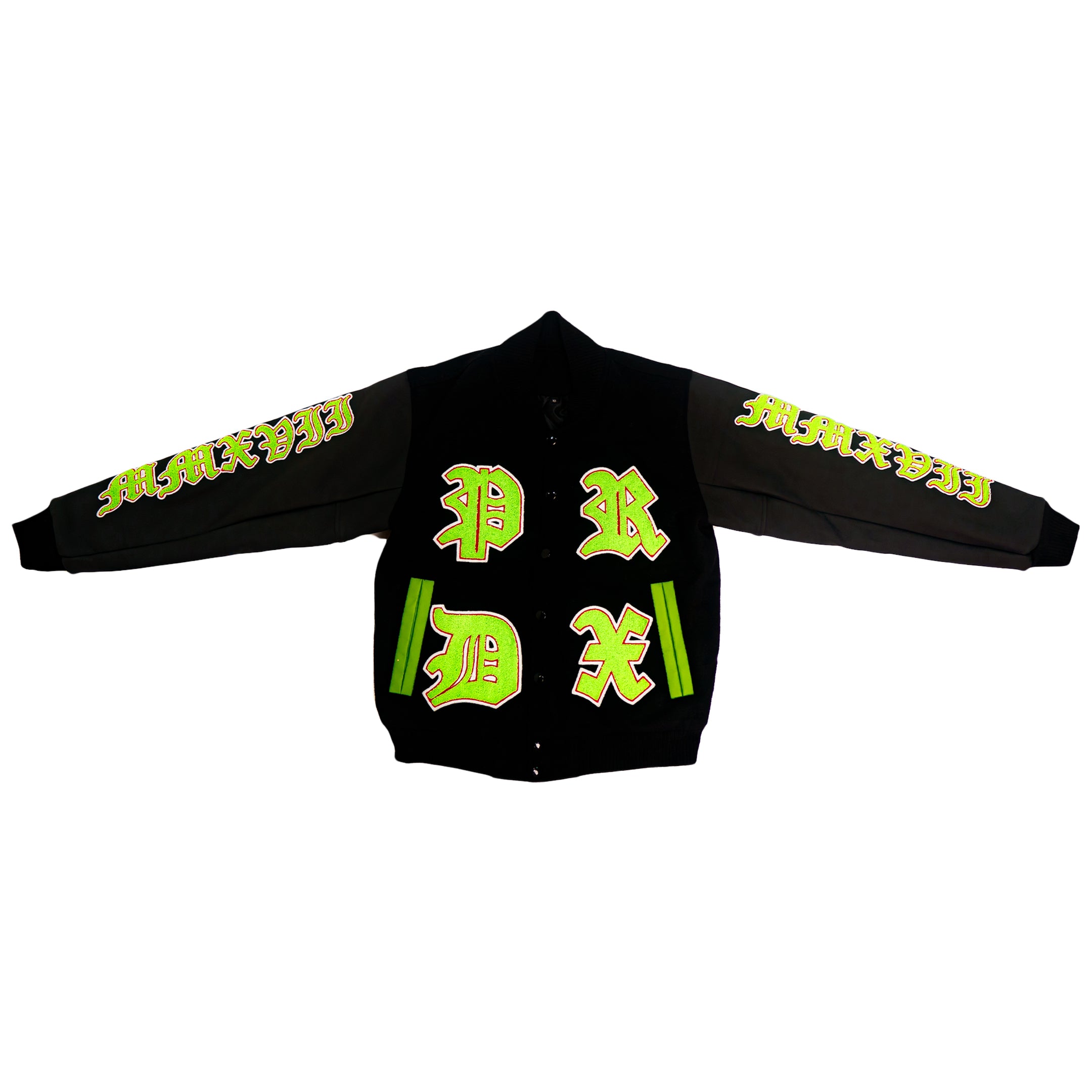 OLD VARSITY JACKET LIGHTNING ARC LOGO (BLACK) – Paradox Lab