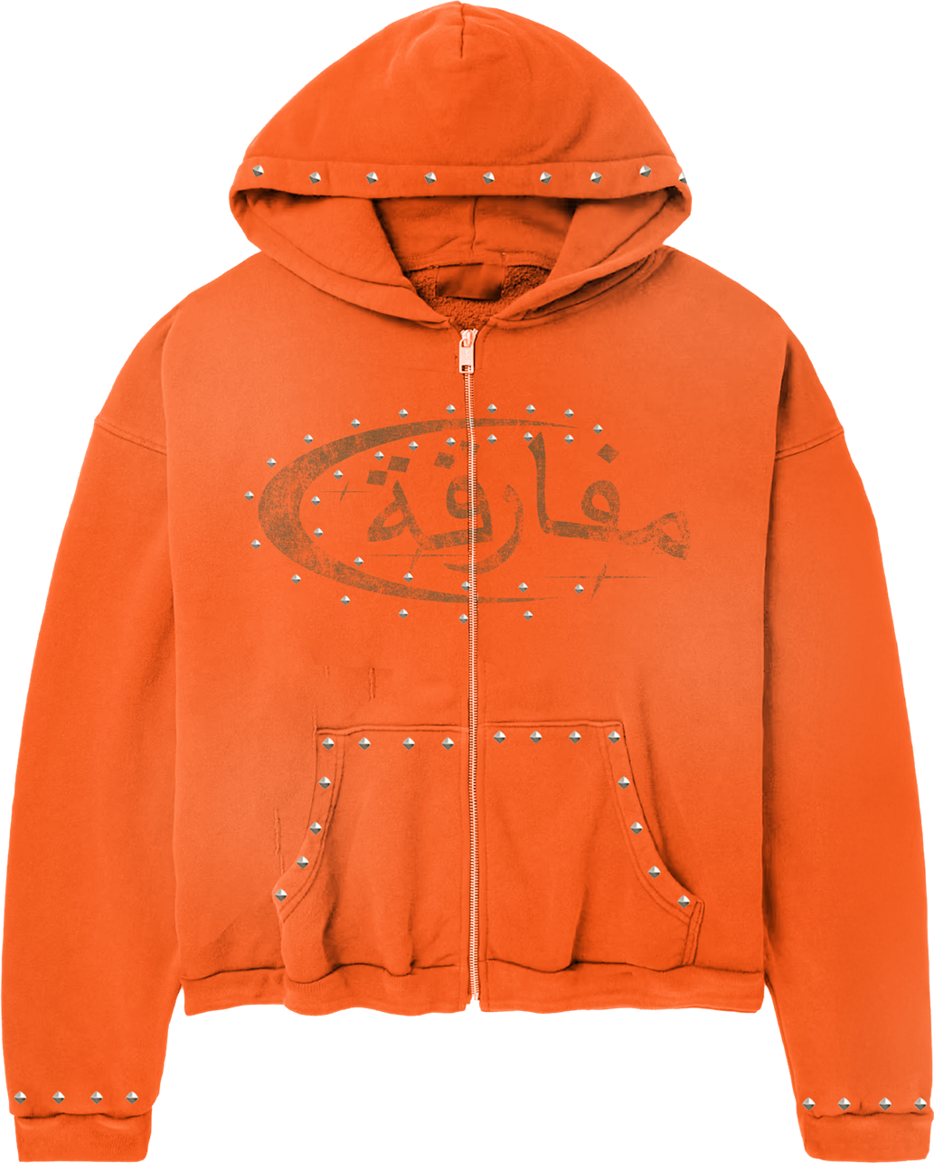"PARADOX" ARABIC ZIP-UP HOODIE (ORANGE/BLACK) – Paradox Lab