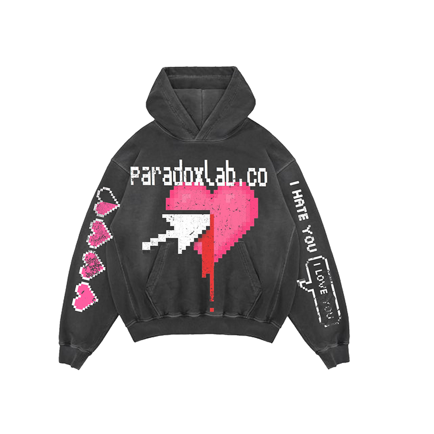 "COMPUTER LOVE" - PULL-OVER HOODIE (BLACK) – Paradox Lab