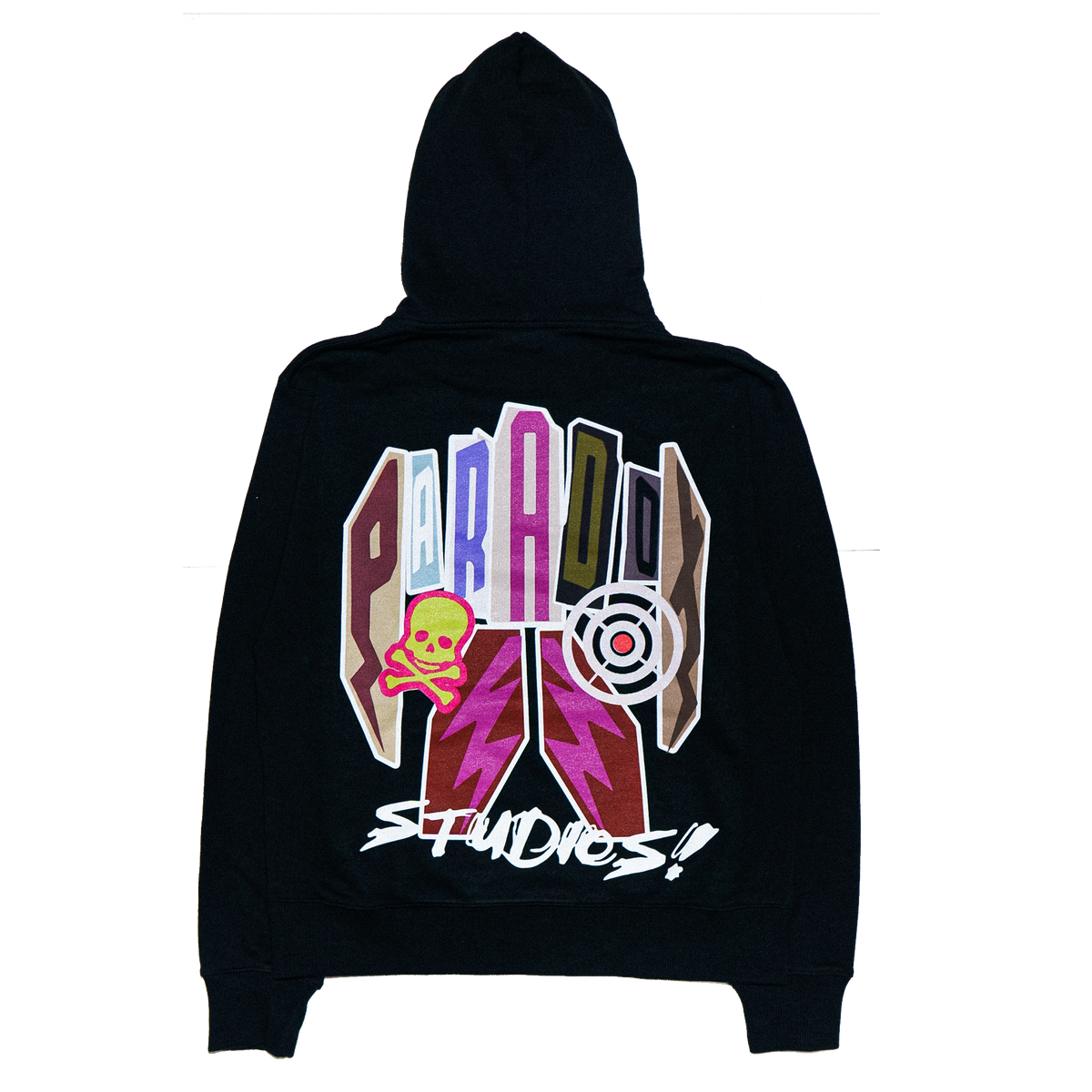 "RANSOM NOTE" Lightning Arc Logo Pull-Over Hoodie (BLACK) – Paradox Lab