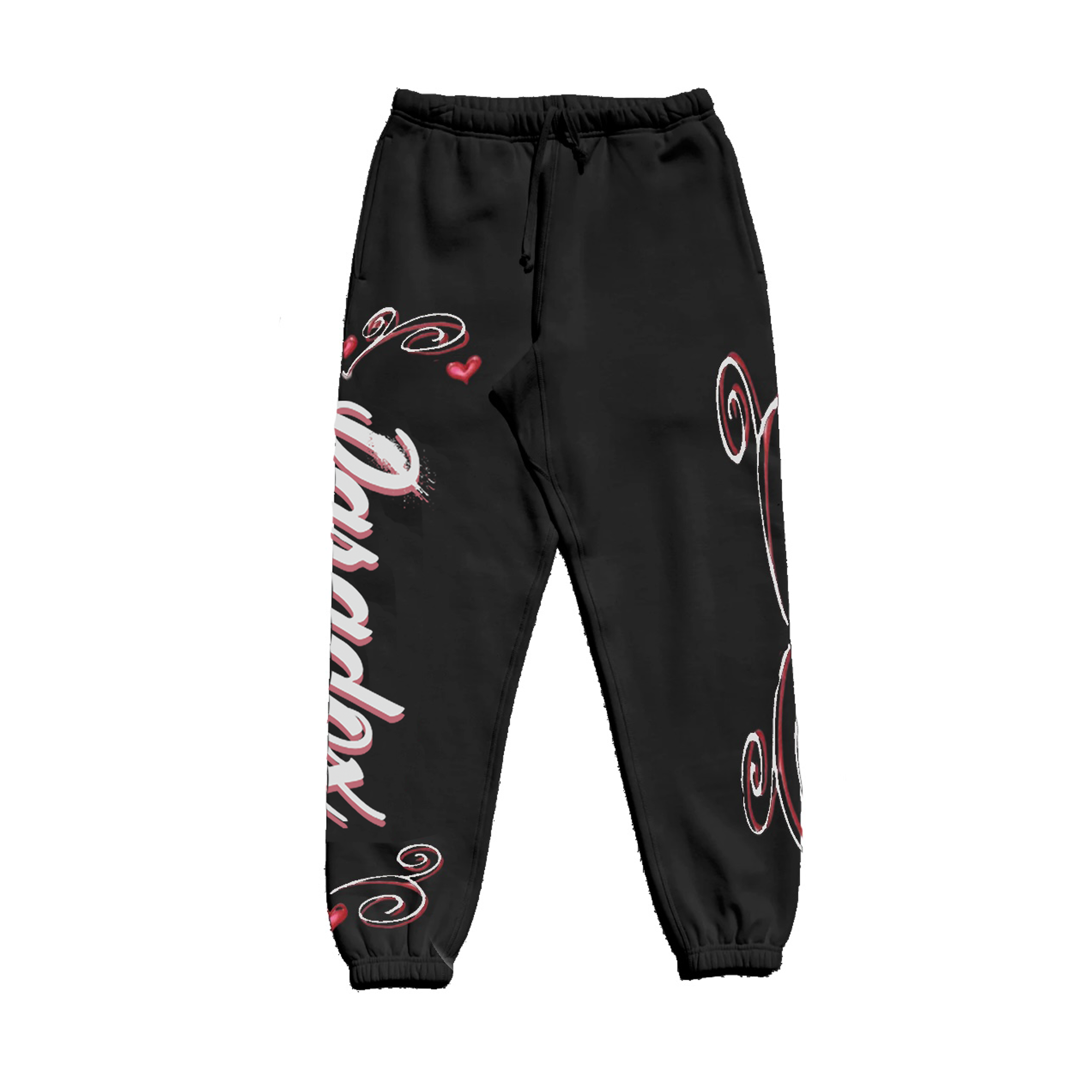 "AIRBRUSHED HEARTS" SWEATPANTS (BLACK) – Paradox Lab